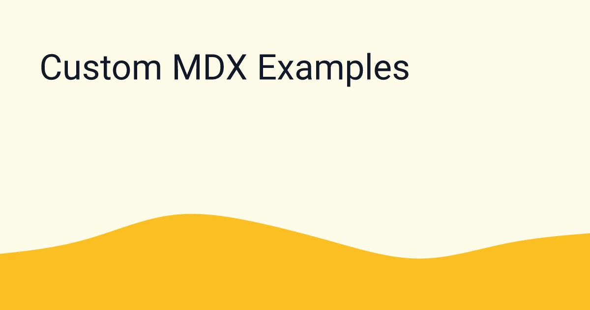Custom MDX Examples | Jennifer Hu
